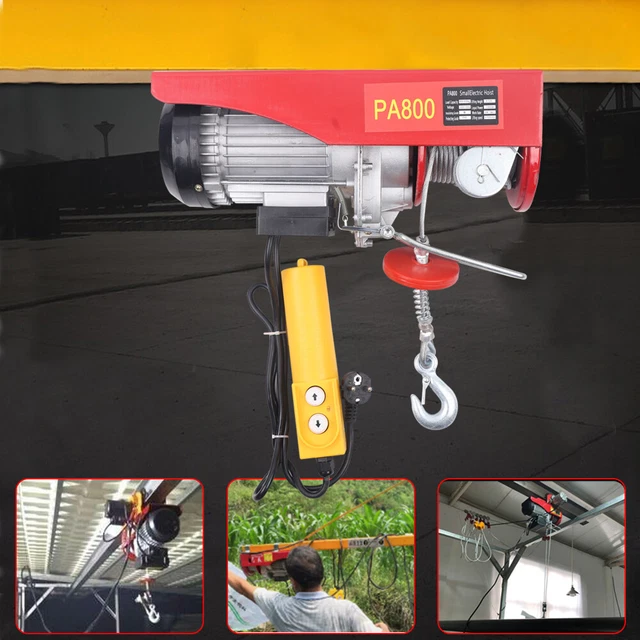 800KG ELECTRIC HOIST Winch Lifting Engine Crane Ceiling Pulley Overhead ...