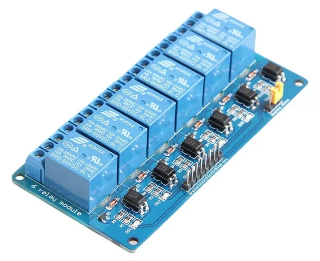 NEW- 6 CHANNEL 5V Relay Board Module Optocoupler LED for Arduino DC/AC ...