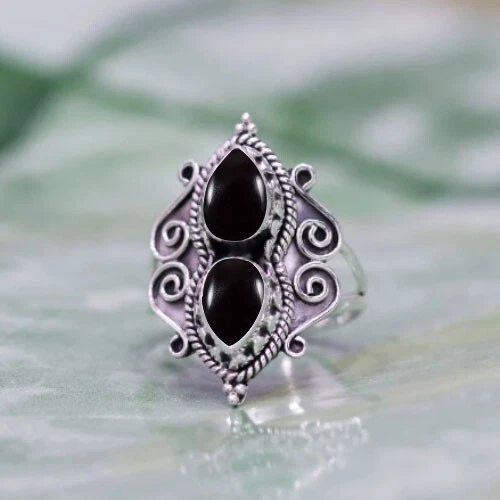 NATURAL SOLID GEMSTONE All Sizes Ring Solid 925 Sterling Silver Women ...