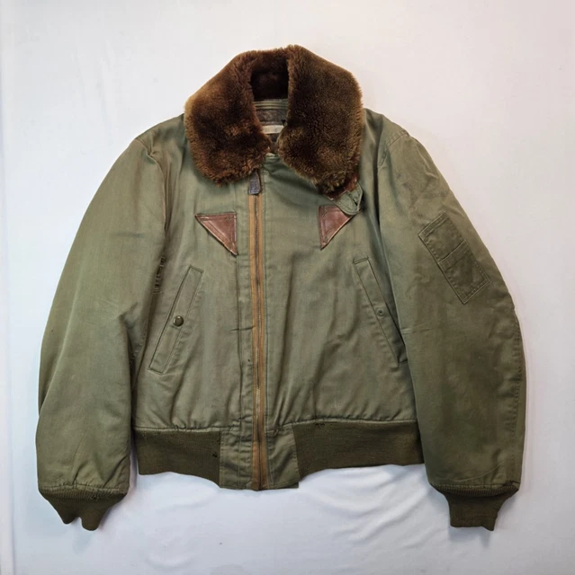 USAAF VINTAGE 1940S WW2 WWII B-15A Flight Bomber Jacket Mens 38 Medium ...