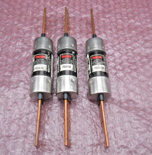 LOT DE 3 Bussmann FRS-R-100 Fusetron RK5 Temps Retard Fusible 600V ...