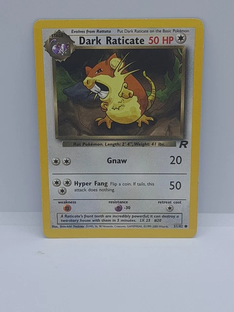 POKEMON TCG WOTC Team Rocket Set Dark Raticate 51/82 EUR 1,43 - PicClick IT