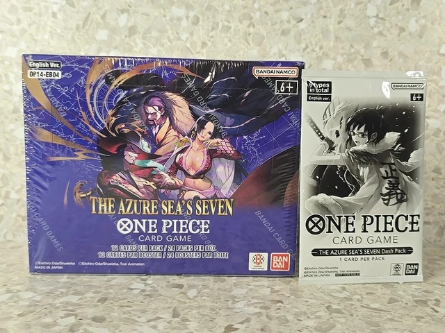 ONE PIECE TCG The Azure Sea's Seven Booster Box + Free Dash Pack Op-14 ...