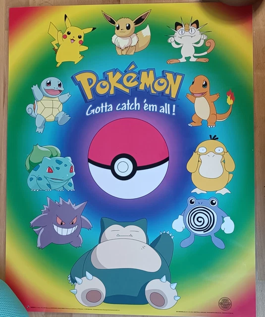 POKEMON GOTTA CATCH Em All A2 Mini Poster Anime 1998 Nintendo GB ...