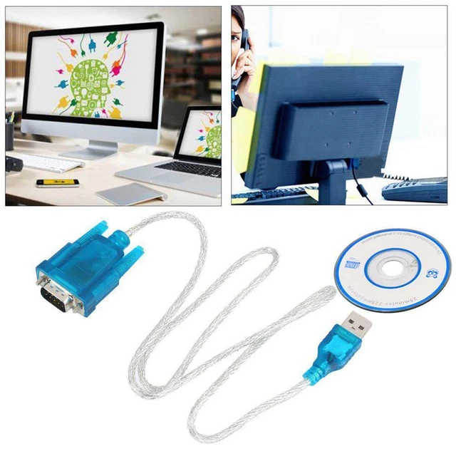 USB TO RS232 Serial Port DB9 9 Pin Male COM Port Converter Adapter ...