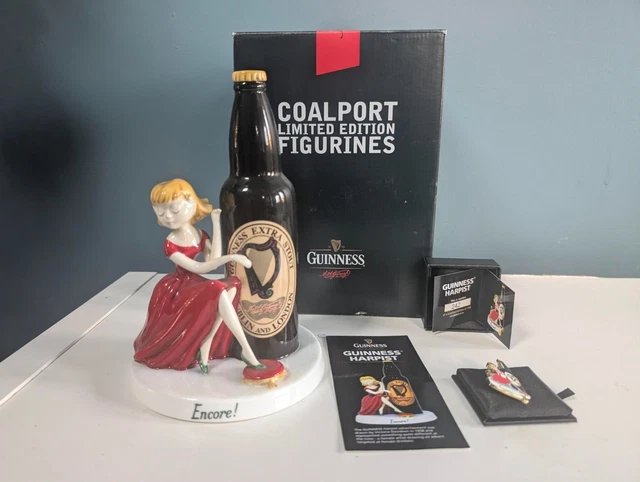 GUINNESS COALPORT HARPIST with badge and ceriticates. £208.70 - PicClick UK