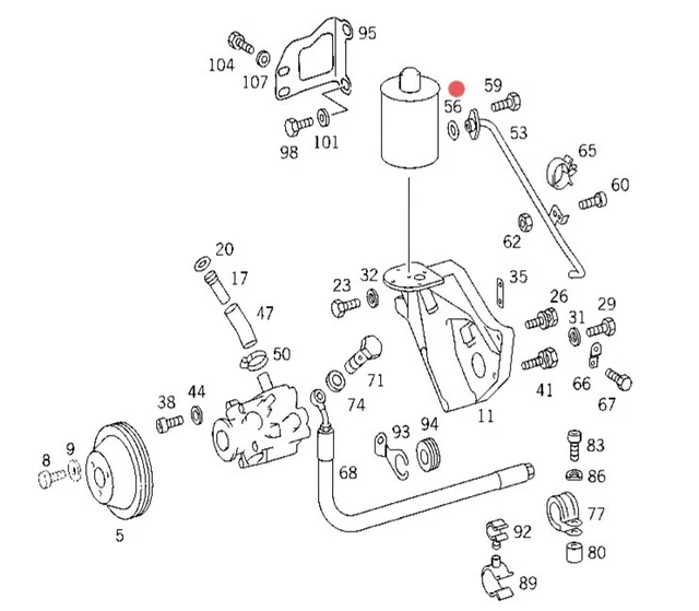 MERCEDES W124 W140 R129 Sl M119 O-Ring Pompa Servosterzo Oem ...