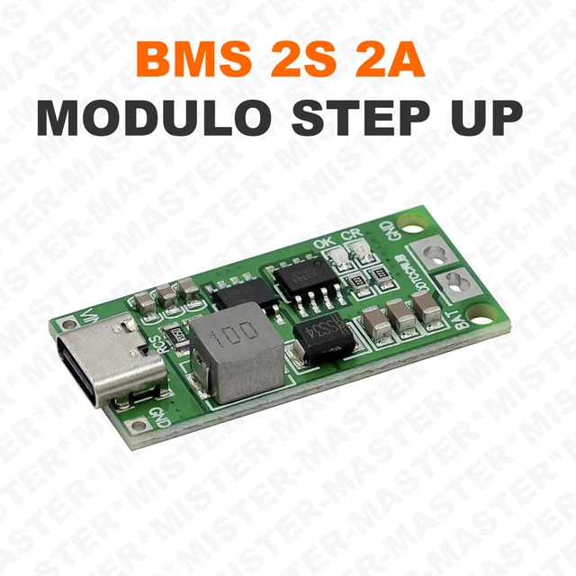 BMS 2S 2A 8,4V Step Up Boost Modulo Carica Batteria Con Porta Usb Type ...