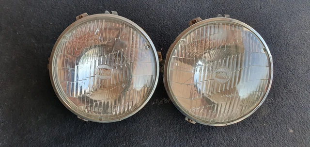 PAIR OF 7& Lucas Sealed Beam Headlight Halogen H4 Domed Austin Mini ...