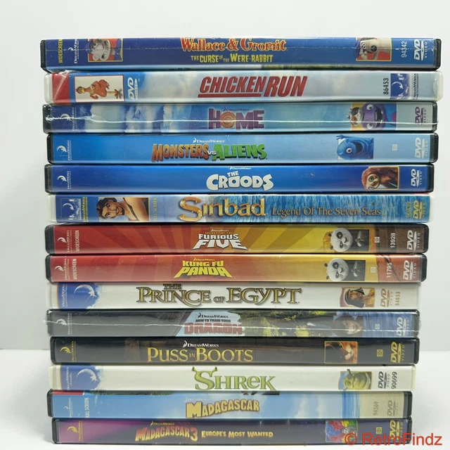 LOT OF 14 DreamWorks Animated DVDs Shrek Madagascar Croods Puss In ...