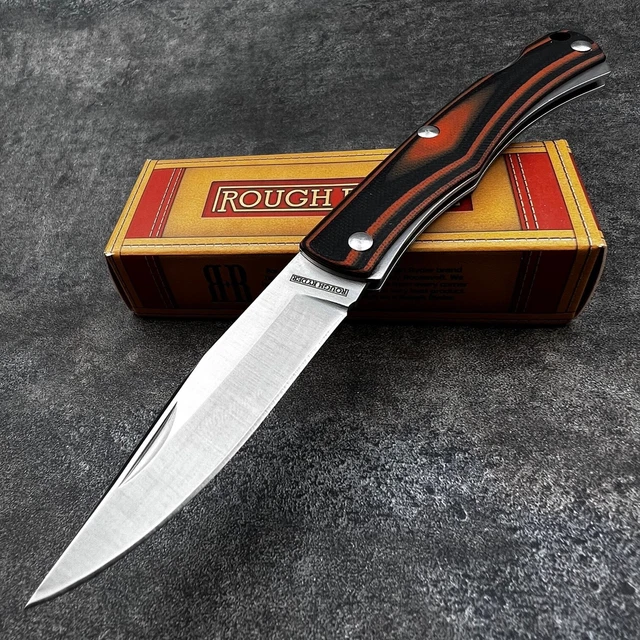 ROUGH RIDER ORANGE and Black G10 Handle Folding Lockback Clip Blade ...