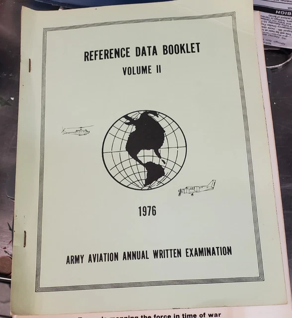 1976 US ARMY Aviation Annual Written Examination Reference Data Booklet ...