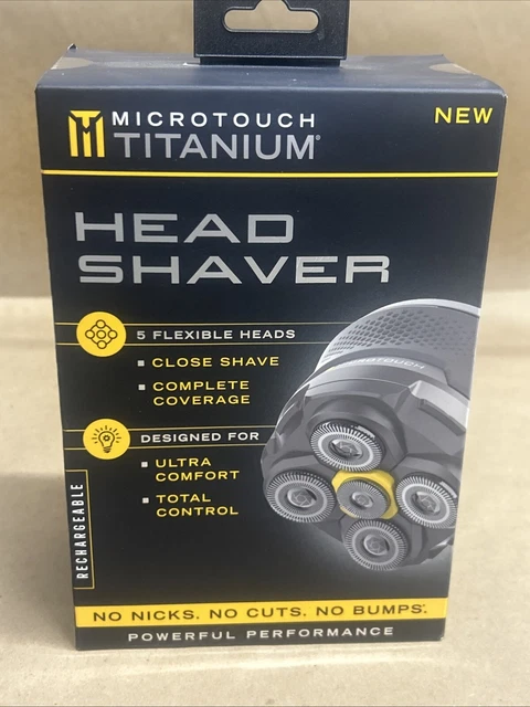 MICROTOUCH TITANIUM HEAD Shaver 5 Flexible Heads Rechargeable ...