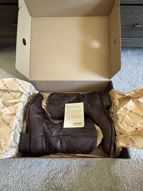 ARIAT BENCH MADE James Western Boot Cowboy Bison Brown Leather 10.5 D ...