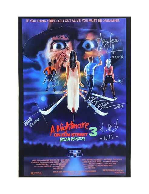 A3 NIGHTMARE ON Elm Street 3 Poster with Five Signatures 100% Authentic ...