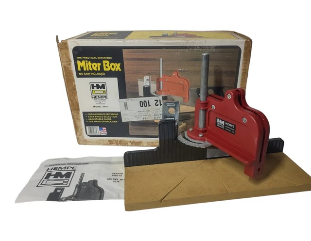 VINTAGE HEMPE 3616 Precision Miter Box Angle Saw Workbench Mount Molding Manual 22.00 PicClick