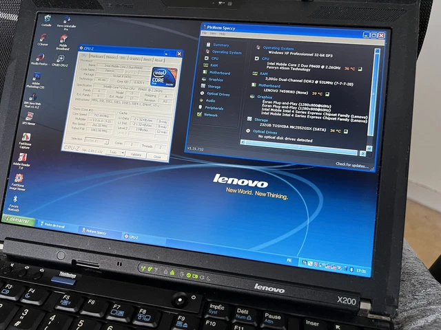 LENOVO THINKPAD X200 Windows XP SP3 Pro Original / iDeal valise de diag ...