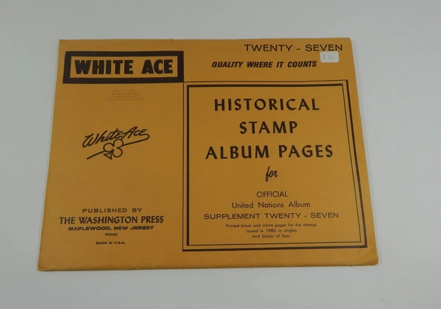 WHITE ACE OFFICIAL United Nations Album Supplement Twenty-Seven 1980 ...