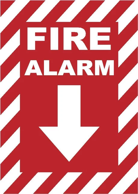 FIRE ALARM BUSINESS School Decal Safety Sign Sticker Osha Emergency ...