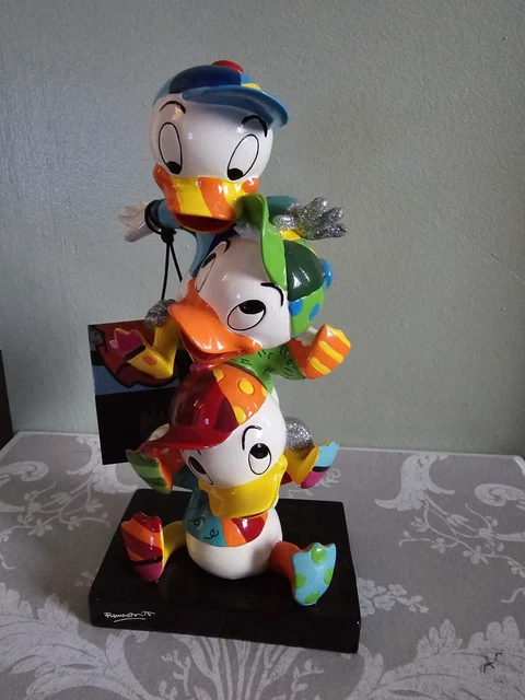 HUEY DEWEY LOUIE Figurine Disney Romero Britto Pop Art New With Box Donald Duck £200.00 ...