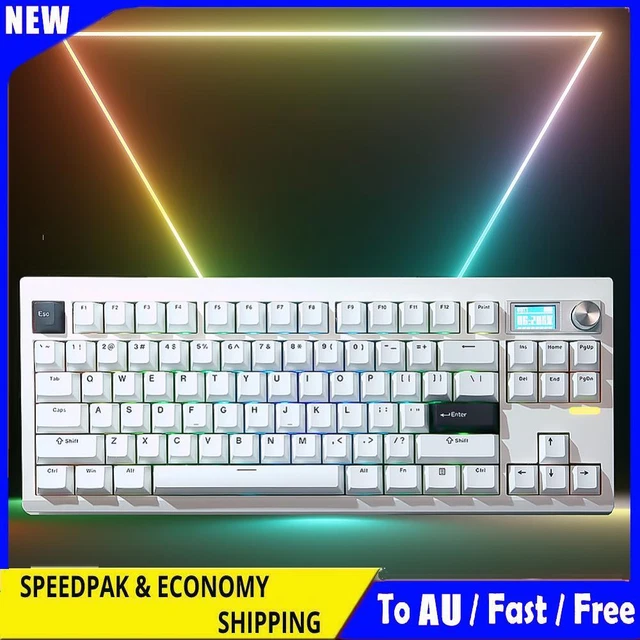 WIRELESS PC KEYBOARD RGB Backlit Hot-swappable 87Keys Support for VIA ...