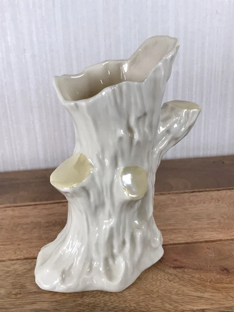 VINTAGE BELLEEK IRISH Porcelain Tree Trunk Vase 7th Brown 1980-1992 £5. ...