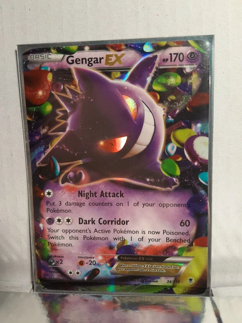 GENGAR EX 34/119 Phantom Forces Pokemon card - Ultra Rare Half Art LP ...