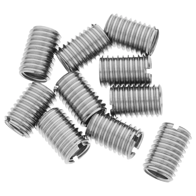 10PCS METAL THREAD Repair Coupler Threaded Fastener Insert Stainless ...