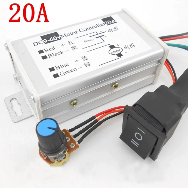 DC MOTOR CONTROLLER DC9 - 60V 20A PWM Speed Regulator for Brushed DC ...
