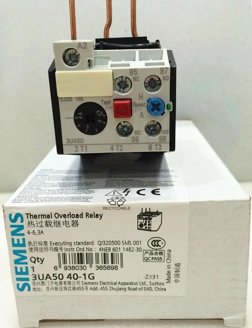 1PC NEW SIEMENS Thermal Overload Relay 3UA5040-1G 4-6.3A $39.74 - PicClick
