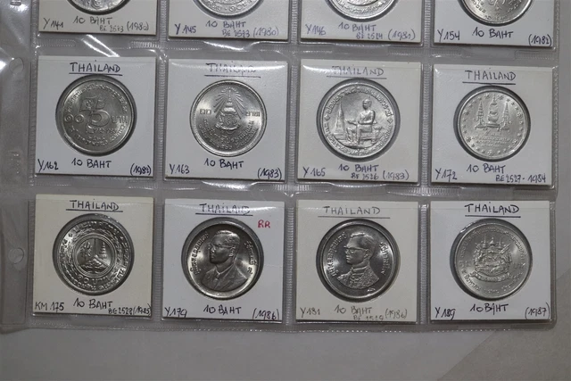 🧭 🇹🇭 THAILAND 10 Baht - 16 Coins Collection Unc B84 #27 $313.64 ...