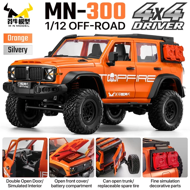 MN MODEL 1/12 RC Truck Car 4WD 1200mAh 50M Open Doors Design RC ...