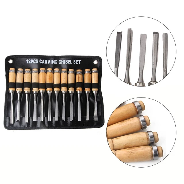 OUTILS DE SCULPTURE sculpture en bois 6 pi??ces premium poign??e en bois cire po EUR 11,63 ...