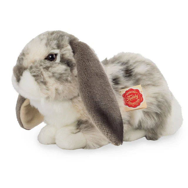 TEDDY HERMANN 93797 Ram konijn liggend grijs-wit 30 cm £30.03 - PicClick UK