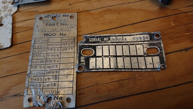 RAF RAAF JINDIVIK drone Data Plates £160.00 - PicClick UK