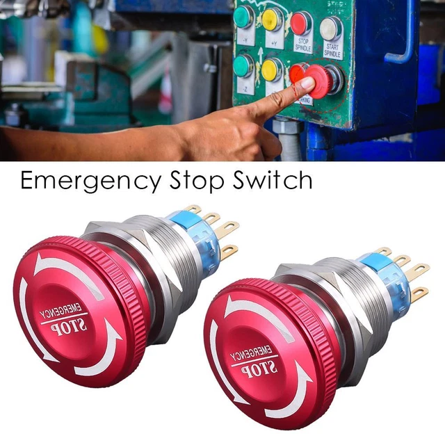 SELF-LOCKING EMERGENCY STOP Switch Mushroom Head 16/19/22mm Button ...
