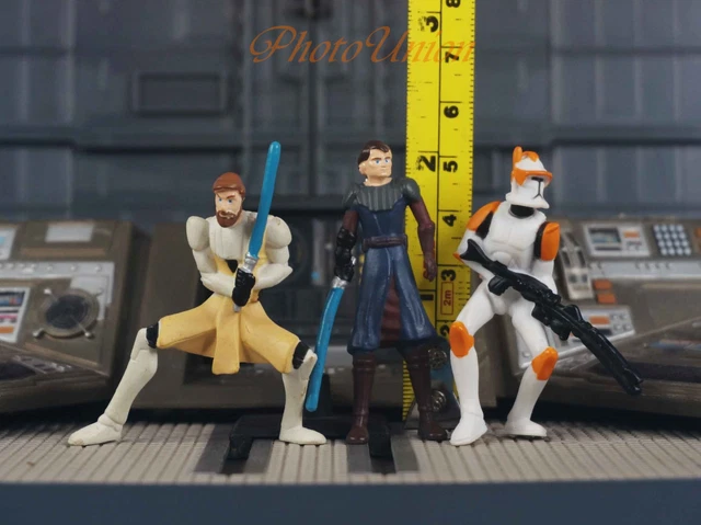 FIGURINE STAR WARS Obi Wan Kenobi Anakin Skywalker Commander Cody Cake ...