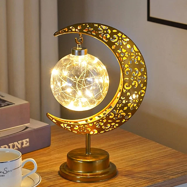 LED MOON TABLE Lamp Battery Operated Enchanted Lunar Lamp Magic ...