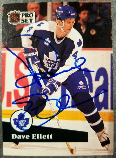 DAVE ELLETT TORONTO Maple Leafs 1991 Pro Set #230 NHL Autographed ...