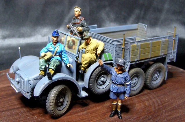 1:35 TAMIYA KRUPP Protze mit Volkssturm Berlin 1945 ( Pro Built) EUR 69 ...