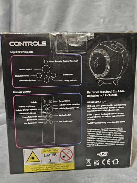 RED5 NIGHT SKY Laser and LED Projector Sky Moon Lamp Kids Bedroom ...