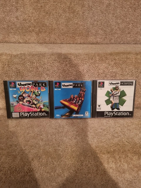 PS1 GAME BUNDLE Theme Hospital Theme Park GC COMPLETE FREE POST £32.99 ...