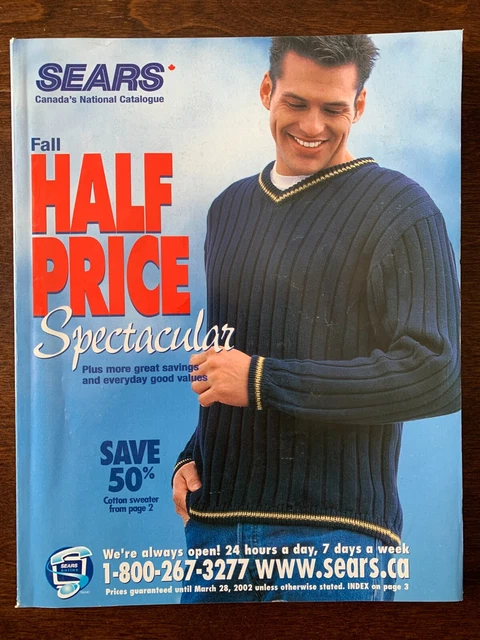 2001 SEARS FALL Half Price Spectacular Sale Catalogue Canada - Rare ...