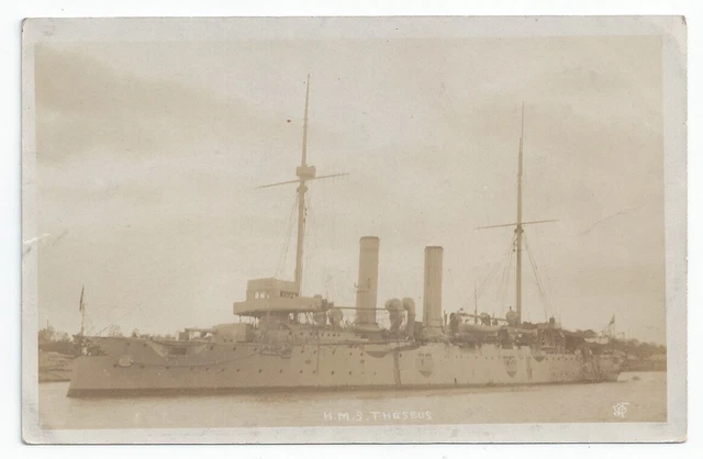 HMS THESEUS EDGAR class Protected Cruiser Royal Navy Postally Unused RP ...