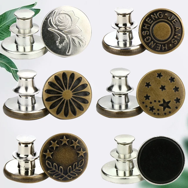 6PCS ALLOY DETACHABLE Star Buttons Jeans Snap Button Perfect Fit $14.58 ...