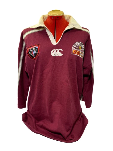 VINTAGE QLD QUEENSLAND Maroons State Of Origin Canterbury Jersey Size L ...