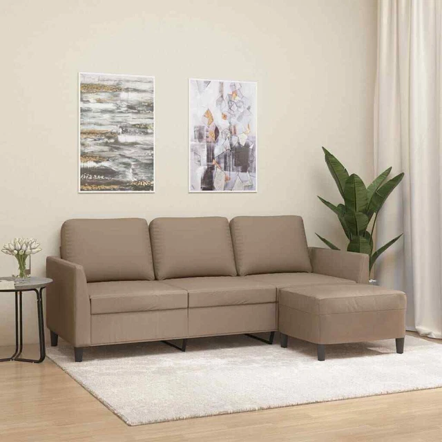 CANAP 3 places avec repose-pieds Cappuccino 180cm Similicuir EUR 410,21 - PicClick FR