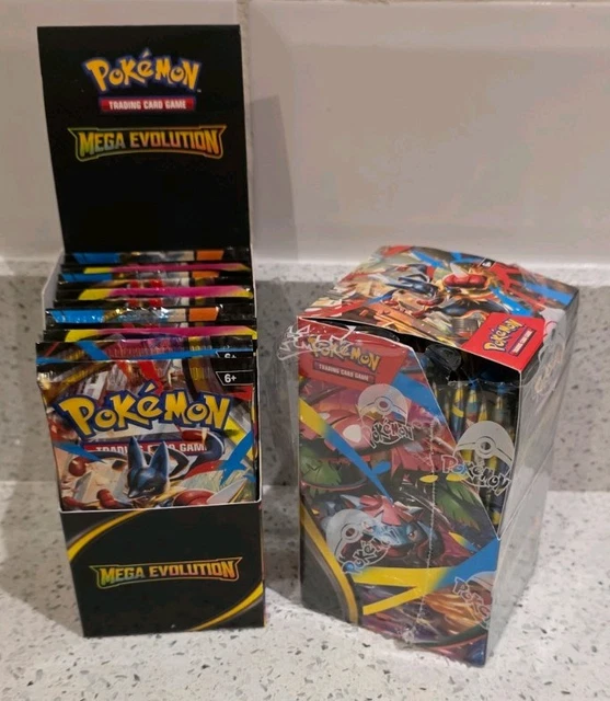 POKÉMON TCG MEGA Evolution half Booster Box 18 Packs Pokemon Cards ...