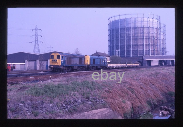 ORIGINAL 35MM SLIDE- Class 20's - 20228 pilots 20063 at Washwood Heath ...