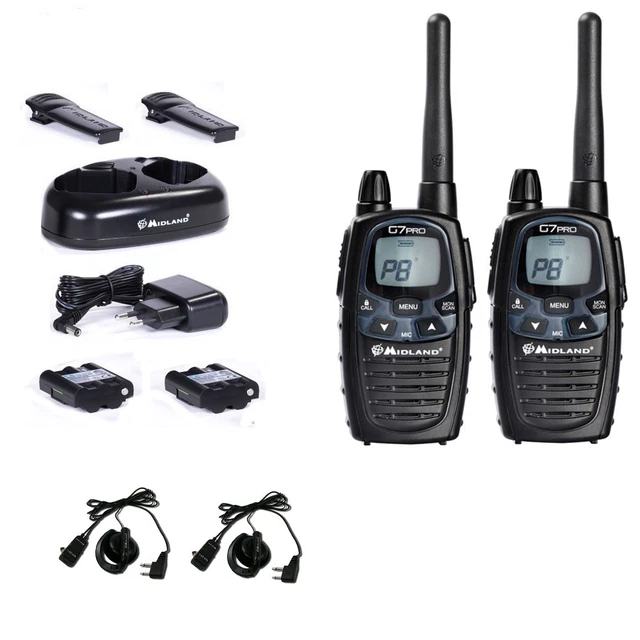 MIDLAND G7 PRO Coffret Nr.1 Radios Set Pmr Chargeur Walkie-Talkie Avec ...
